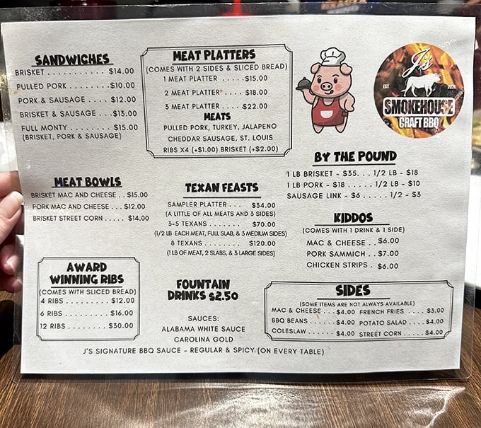 Menu simplicity is the hallmark of barbecue confidence. When you do a few things exceptionally well, you don't need fancy descriptions or elaborate options.
