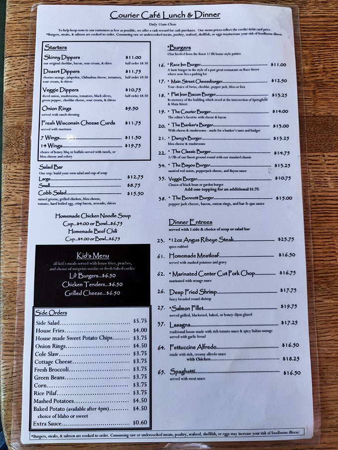 A menu that doesn't need fancy fonts or pretentious descriptions—just honest food that makes you wonder why you'd ever eat anywhere else.
