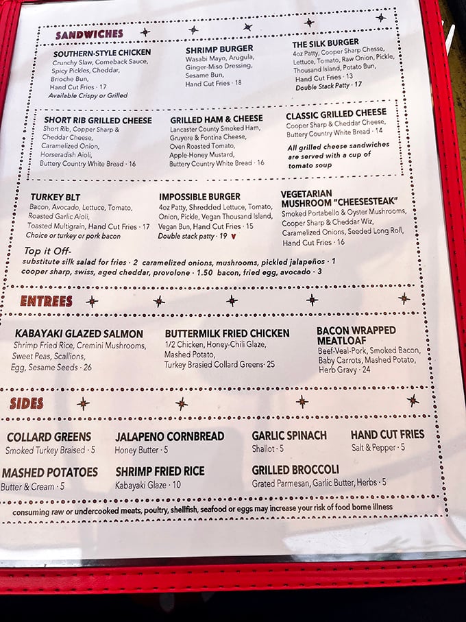 This menu reads like a love letter to comfort food, with each description promising the kind of satisfaction that makes you close your eyes on the first bite.