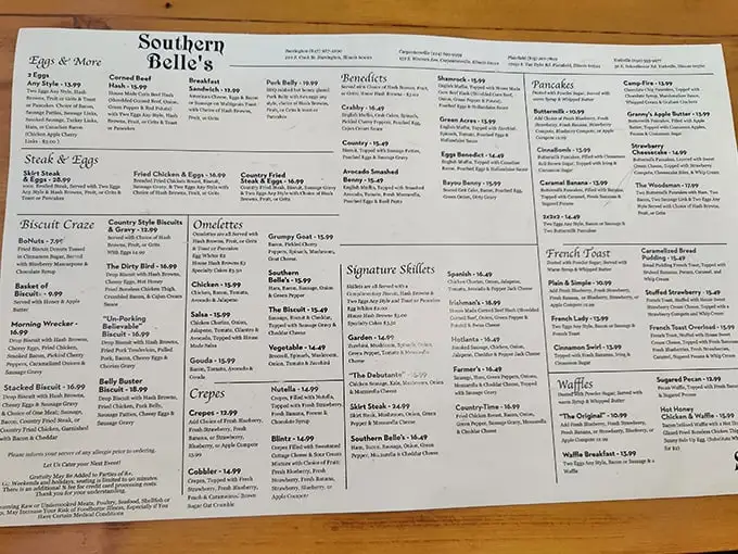 This menu isn't just a list—it's a roadmap to breakfast nirvana with enough options to require multiple visits and zero regrets. 