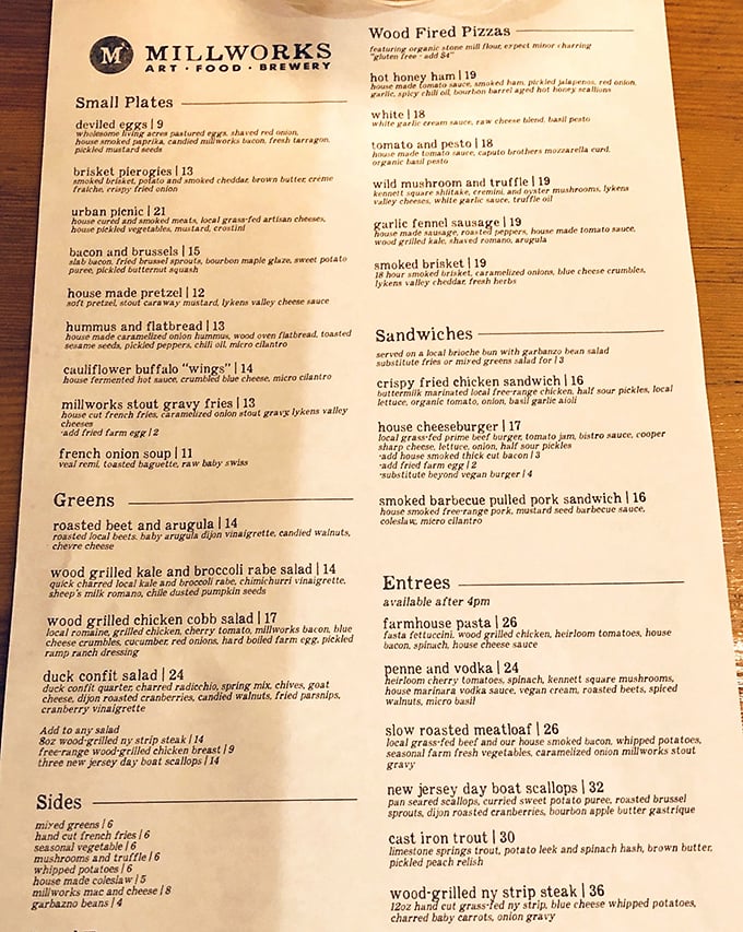This menu isn't just a list of dishes—it's a love letter to Pennsylvania's agricultural bounty, with each item telling its own delicious story.
