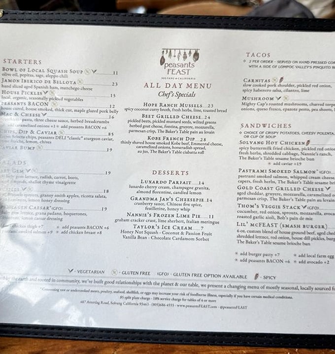 This menu isn't just a list of food—it's a passport to Denmark without the jet lag or need to remember where you put your actual passport.