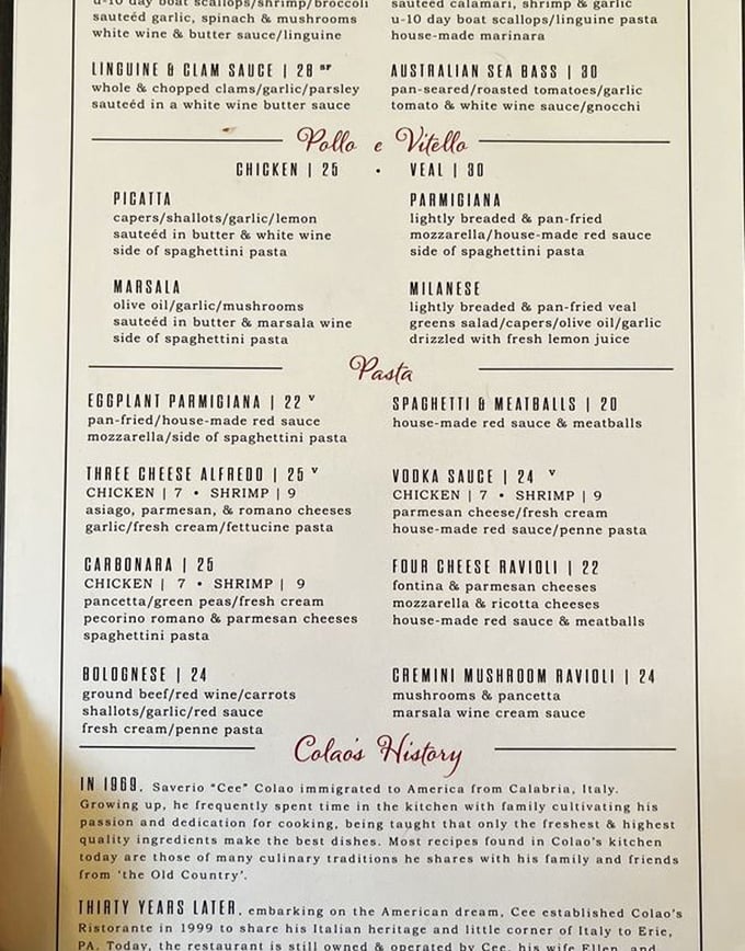 The menu tells a story of Italian-American traditions, with dishes that'll make you forget your own name mid-bite.