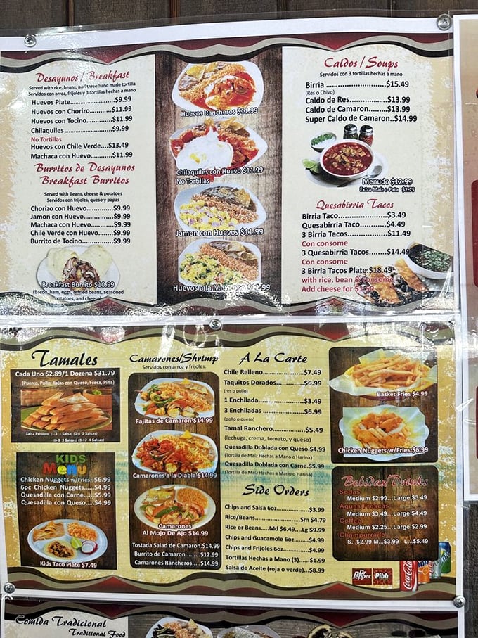 This extensive menu is like a roadmap to flavor country, with tamales as the capital city and everything from menudo to quesabirria tacos as delightful suburbs.
