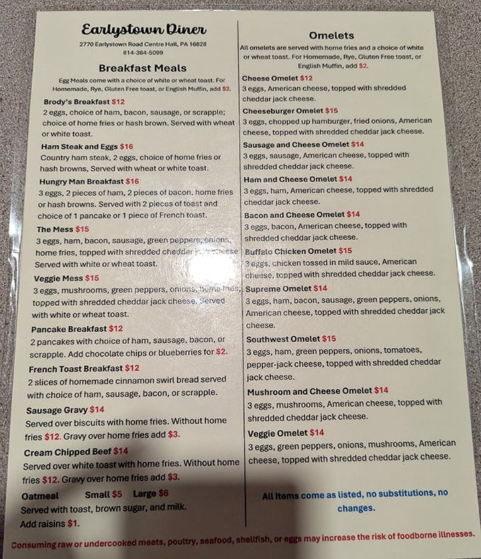 The menu reads like a love letter to breakfast classics. No molecular gastronomy here—just the timeless hits that have been making mornings better for generations.