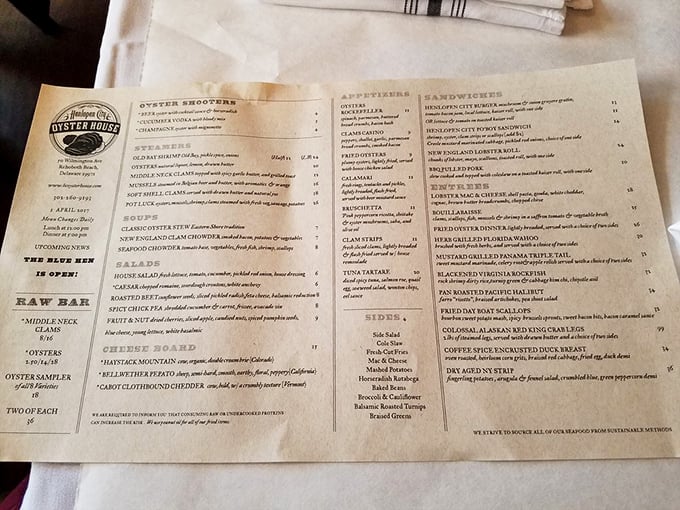 The menu reads like a love letter to the sea—each description making your stomach growl louder than a foghorn on a misty morning.