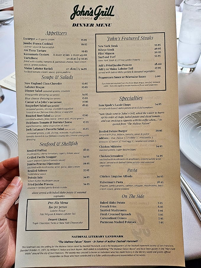 A menu that doesn't need trendy reinvention – just perfectly executed classics that have satisfied San Franciscans for generations.