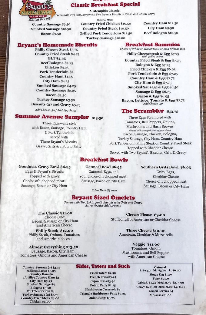 This menu isn't playing games—it's a roadmap to breakfast nirvana with options that'll make your cardiologist wince and your taste buds dance.