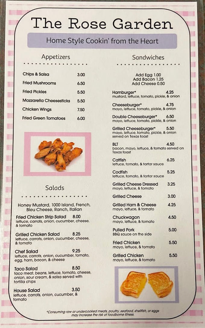 The menu reads like a love letter to American classics – fried green tomatoes, catfish sandwiches, and grilled cheese that tastes like childhood.