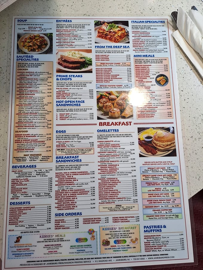 The menu at Route 3 Diner isn't just extensive – it's practically a novel with a happier ending than most bestsellers.