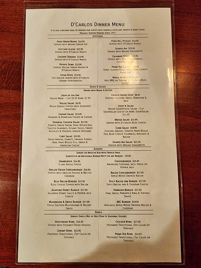 A menu that doesn't need fancy fonts or pretentious descriptions—just honest food that makes decision-making deliciously difficult.