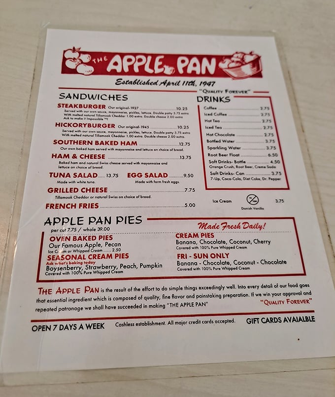 The menu is refreshingly straightforward – no foam, no fusion, no fuss. Just timeless classics that have satisfied Angelenos for generations.