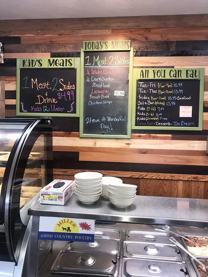 Today's menu promises one meat and two sides, which is like telling someone they can only have three wishes—impossibly difficult.
