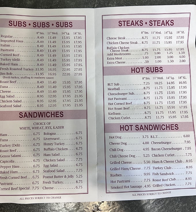 The menu board reads like a love letter to sandwich enthusiasts – a dizzying array of options that somehow makes deciding both harder and more exciting.