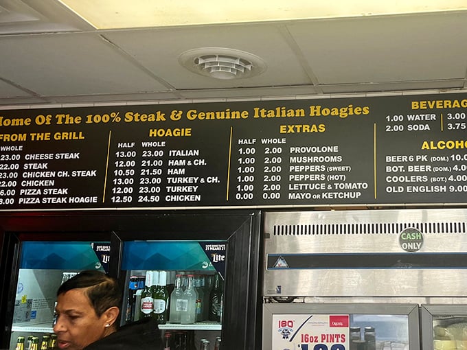 The menu board – Philadelphia's most important piece of literature since the Constitution. No fancy fonts needed when the food speaks this loudly.