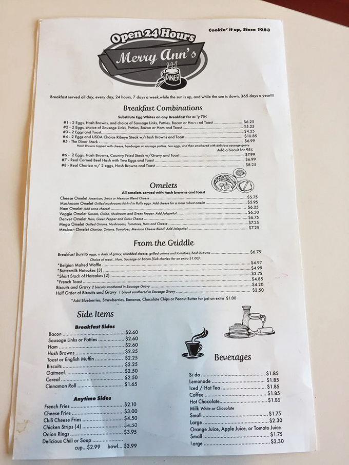 The menu at Merry Ann's doesn't need fancy fonts or pretentious descriptions. When you've perfected comfort food, simplicity speaks volumes.