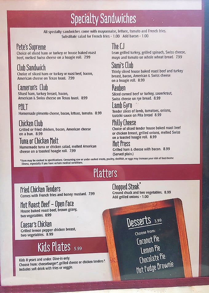 A menu that doesn't need fancy descriptions or trendy ingredients—just honest food that speaks for itself. Decision paralysis has never been so delicious.