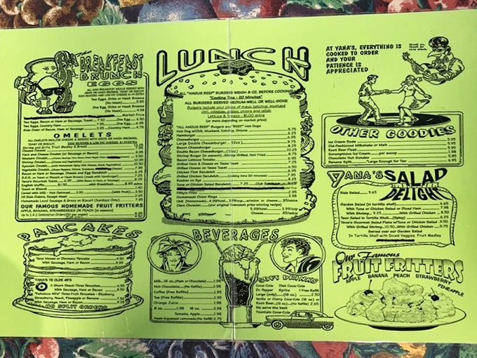 This retro-style menu proves that sometimes the best designs come with a side of nostalgia and clever illustrations.