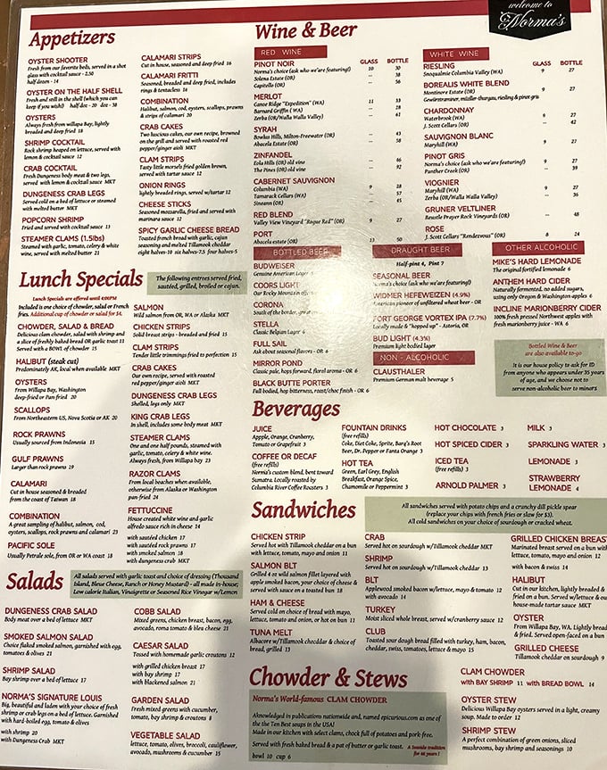 The menu reads like a greatest hits album of Pacific Northwest seafood – every track's a winner.