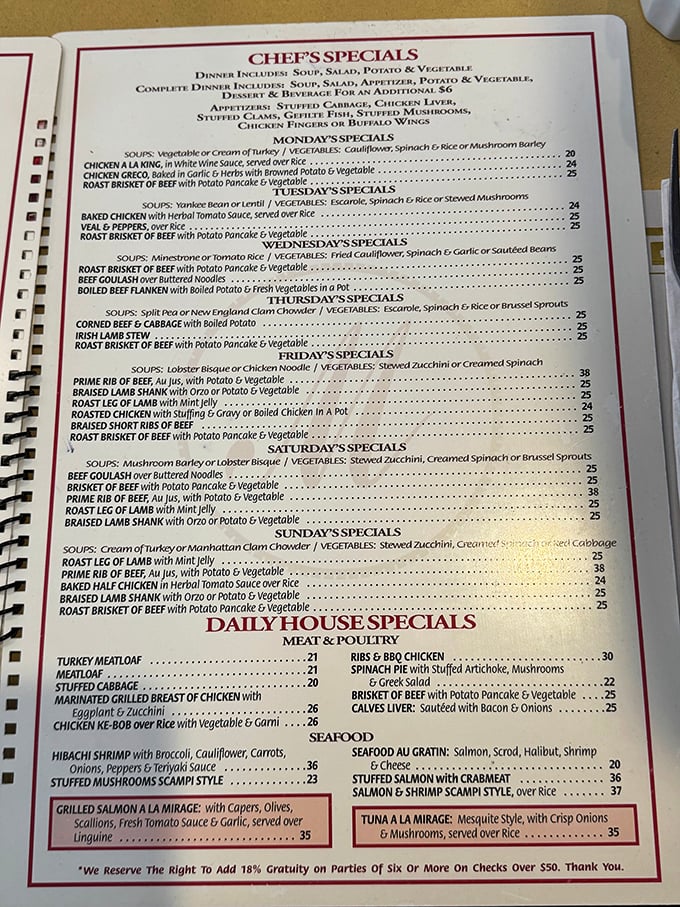 The menu at Mirage is like a novel of culinary possibilities—daily specials that rotate with the reliability of the seasons. Decision paralysis never tasted so good.