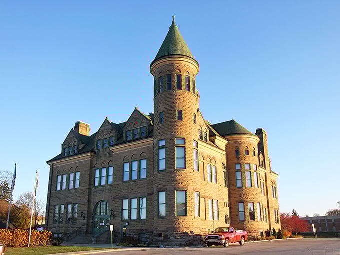 Old Stoney's castle-like presence brings a touch of European grandeur to the Midwest. Those turrets aren't compensating for anything—they're just showing off Frankfort's architectural swagger.