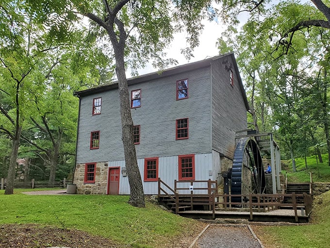 Shoaff's Mill stands as proudly as it did generations ago, its water wheel ready to tell tales of Pennsylvania's industrious past.