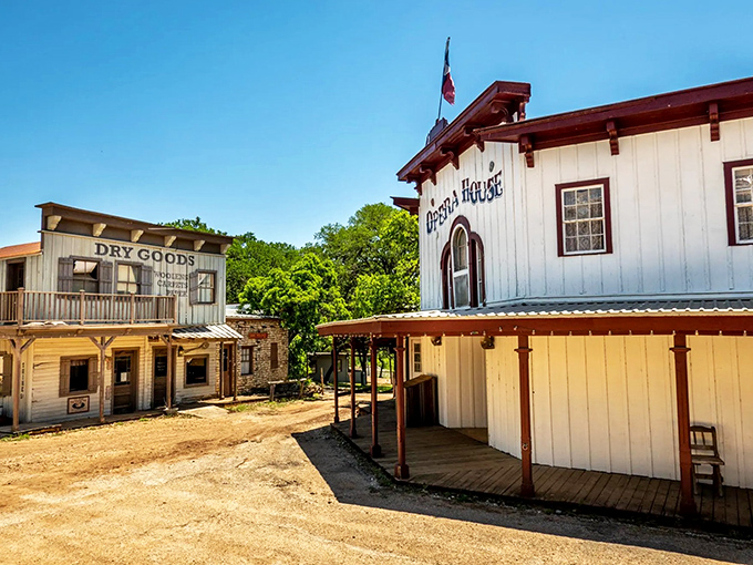 Pioneer Town's weathered buildings whisper tales of frontier days, complete with a general store that predates Amazon by just a smidge.