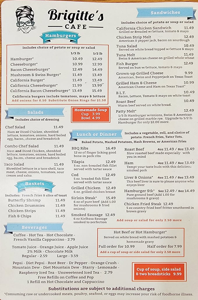 The menu reads like a love letter to American comfort food classics, with options to satisfy any craving.