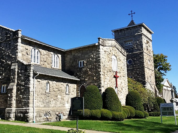 St. Luke's Episcopal Church stands like a medieval fortress of faith, its stone walls and stained glass windows offering both spiritual sanctuary and architectural awe.