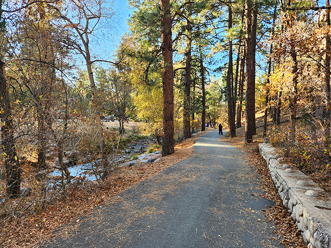 Nature's soundtrack: the gentle babble of the Rio Ruidoso provides the perfect background music for an afternoon stroll.