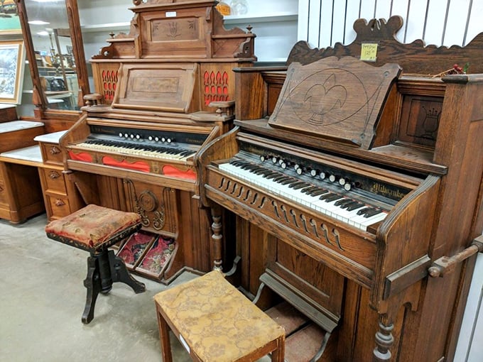 These vintage pianos aren't just furniture—they're time machines with keys, each one holding melodies from decades of family gatherings.