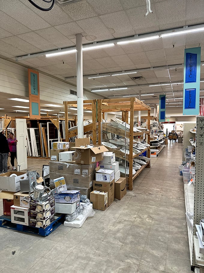 Aisle after aisle of possibility—like a home improvement store and thrift shop had a beautiful baby that inherited the best qualities from both parents.