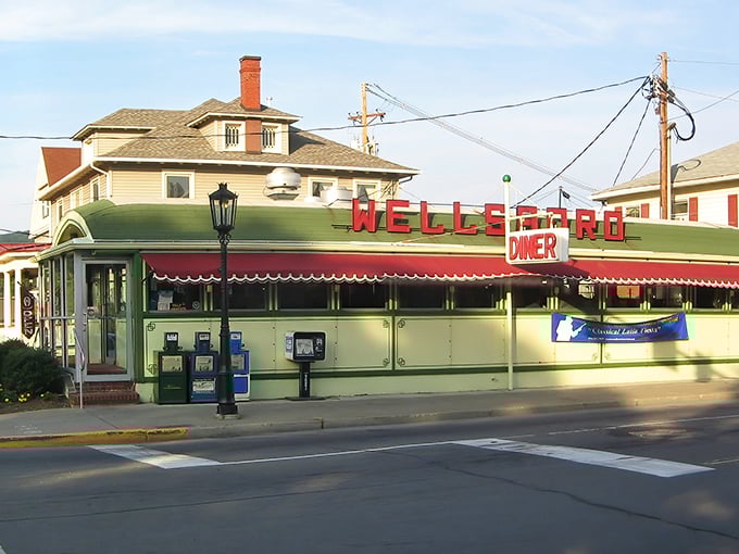 The Wellsboro Diner isn't playing dress-up—this authentic 1938 Sterling diner car serves comfort food that could make your grandmother jealous.