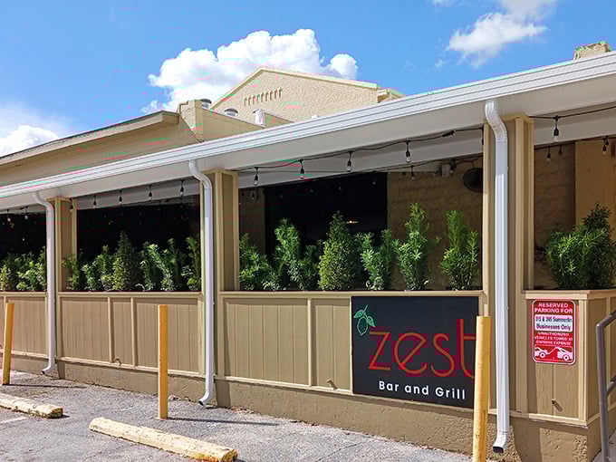 Zest Bar and Grill delivers on its name with a plant-filled patio that makes dining al fresco feel like a tropical getaway without the airfare.