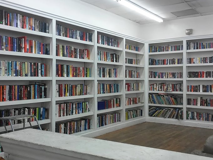 The book section rivals some small-town libraries. Browse these shelves and you might find anything from dog-eared classics to that cookbook your grandmother swore by.