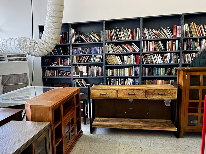 The book section at SuperThrift isn't just shelves—it's a literary lottery where yesterday's bestsellers and forgotten classics wait for their second chapter.