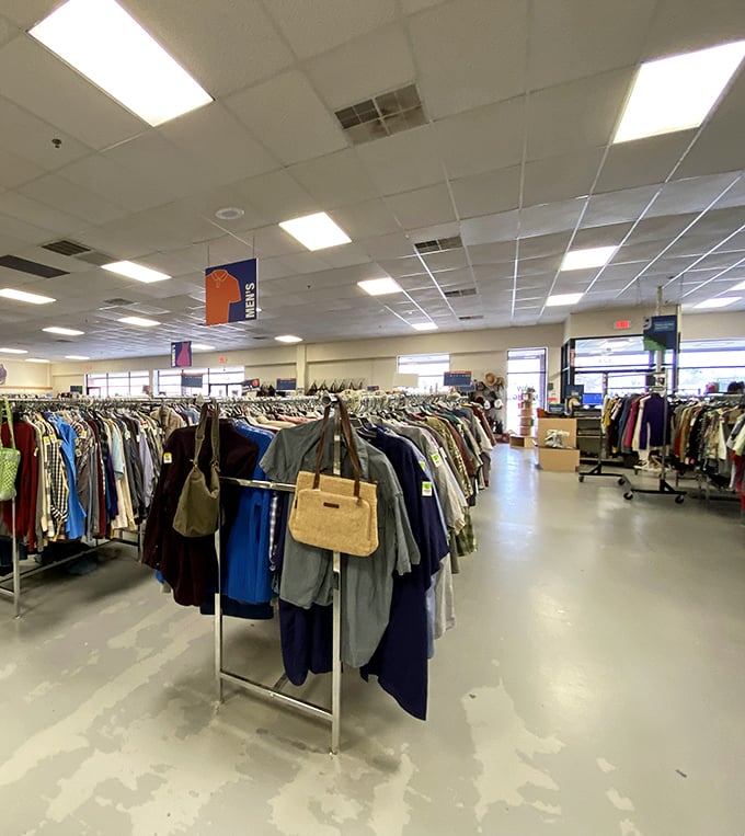 Racks upon racks of possibility – where yesterday's fashion choices await their second chance at greatness.