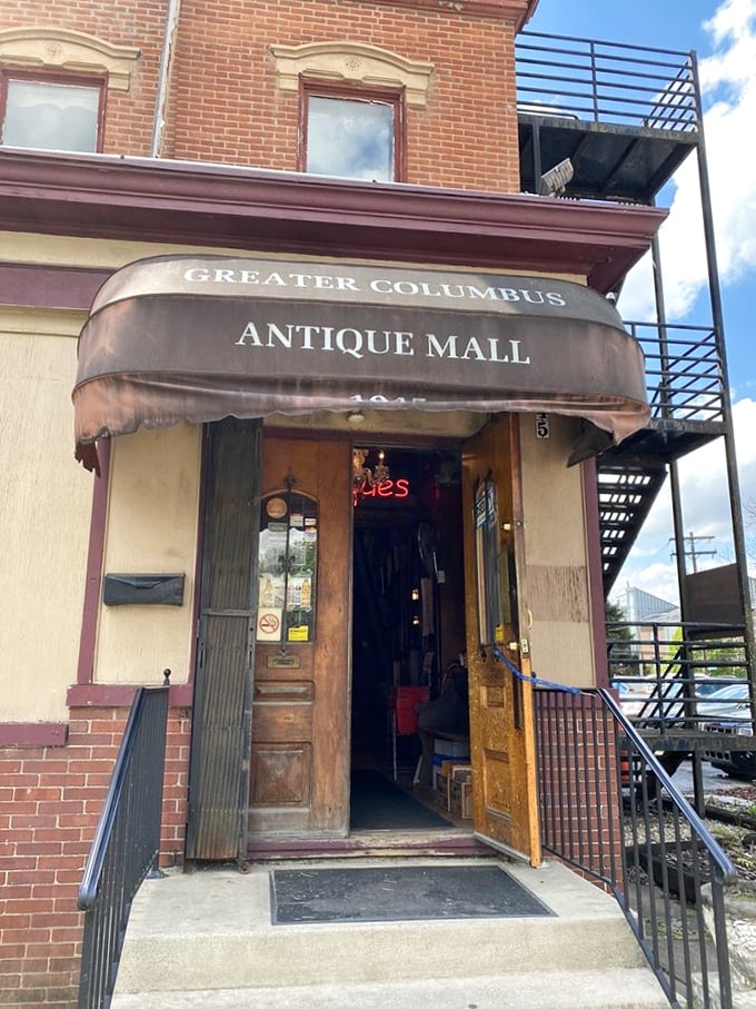 That weathered awning and wooden door have welcomed generations of treasure hunters—each crossing this threshold with hope in their hearts.