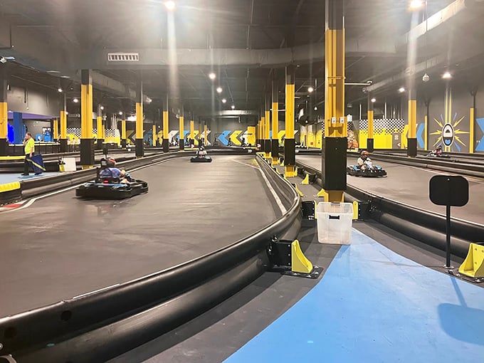 The go-kart track: where mild-mannered accountants transform into Formula 1 drivers and family hierarchies are temporarily rewritten through the power of speed.