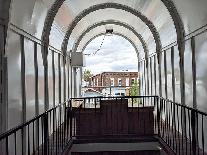 Step inside this cavernous postal palace where the curved ceiling mimics the classic mailbox design. Even the Postmaster General would be impressed.