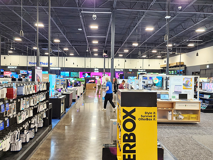 Best Buy's endless aisles of gadgetry—where tech dreams and budget realities engage in their eternal dance under fluorescent lighting.