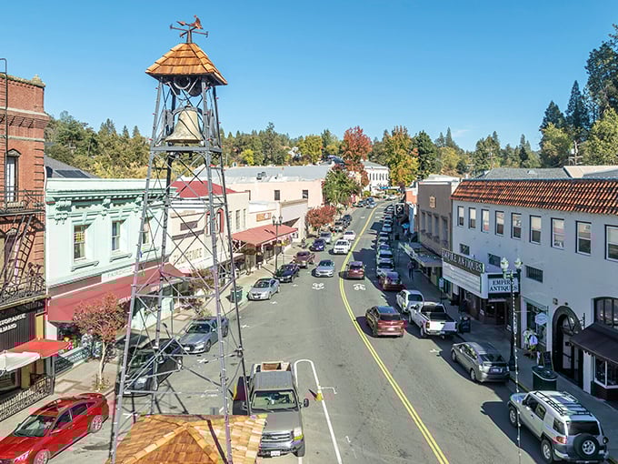 The iconic bell tower rises above Placerville's historic downtown – less "for whom the bell tolls" and more "for whom the retirement dollars stretch."