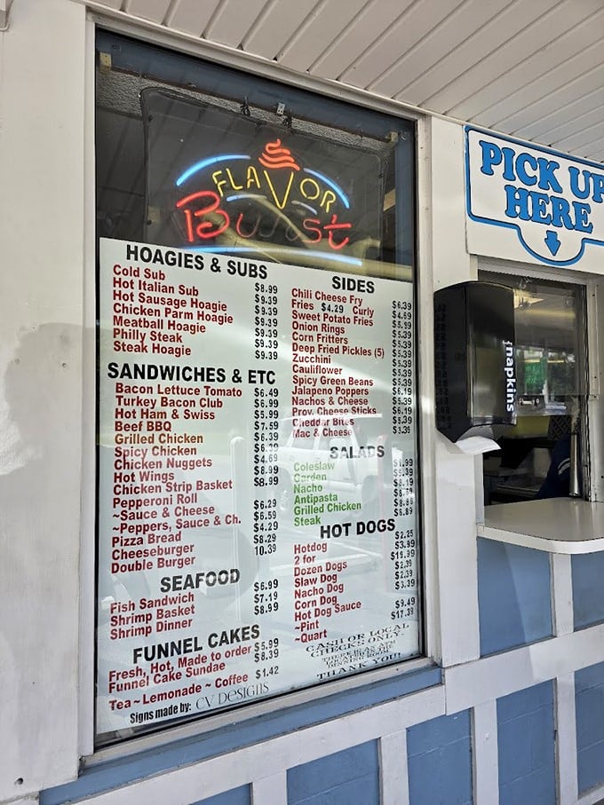 This menu board isn't just a list—it's a roadmap to happiness. From hoagies to hot dogs, the hardest part is deciding what to order first.