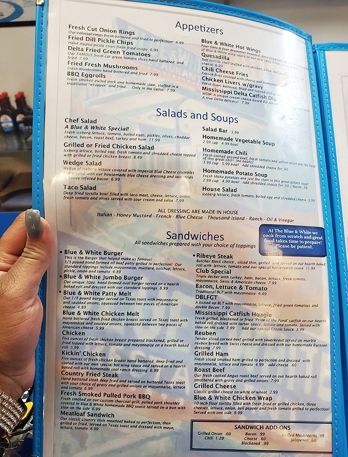 This menu isn't trying to impress with fancy terminology—it's promising honest-to-goodness Southern cooking that your grandmother would approve of.