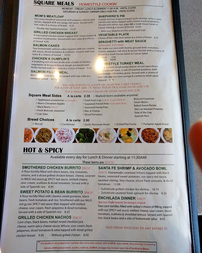 A menu that doesn't need fancy fonts to impress—just honest comfort food that speaks the universal language of satisfaction.