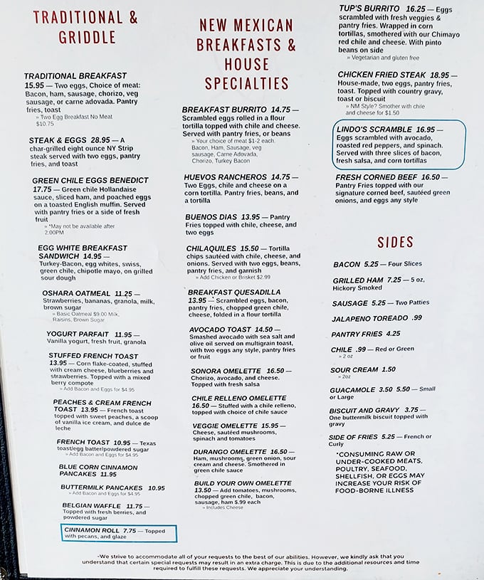 This menu isn't just a list of food—it's a roadmap to breakfast nirvana. The hardest part? Choosing just one adventure.