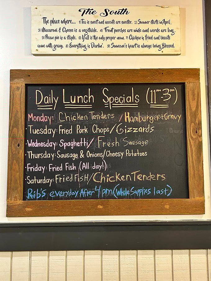 "The South" explained in nine perfect points—where tea is sweet, mac and cheese is a vegetable, and someone's heart is always being blessed. Gospel truth on wood.