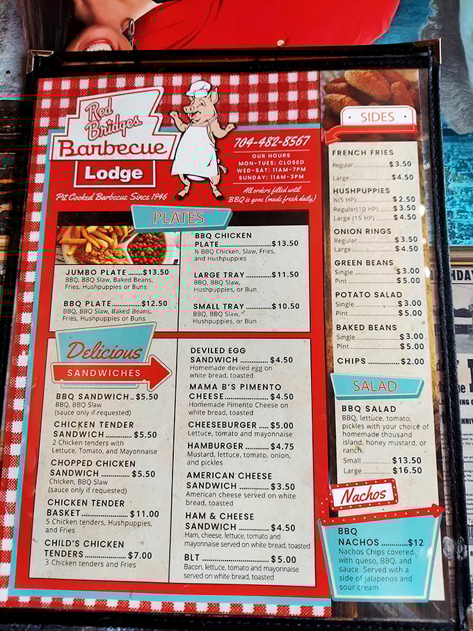 No fancy fonts or pretentious descriptions here—just honest food at honest prices that'll make your wallet as happy as your stomach.
