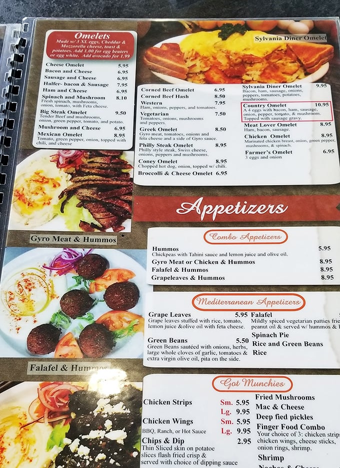 A menu that doesn't need fancy fonts or pretentious descriptions—just honest food that makes you want to order one of everything.