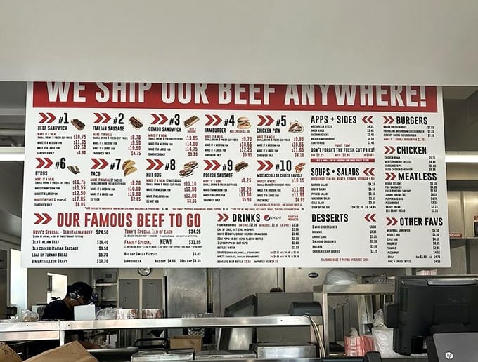 The menu board at Novi's doesn't mince words—it's a roadmap to Chicago sandwich nirvana with options that would make a cardiologist wince.
